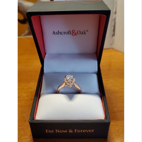 Ashcroft and Oak | Jewelry | Nwt 4k Gabriel Pear Shaped Halo Wedding Ring | Poshmark